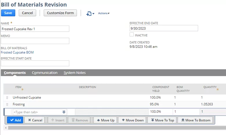 Managing Bill of Materials in NetSuite